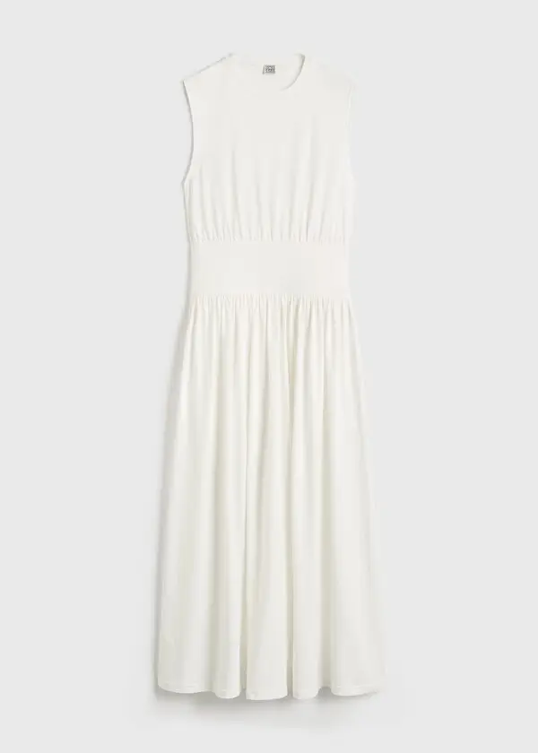 Toteme Sleeveless Cotton Tee Dress - Off White | Editorialist